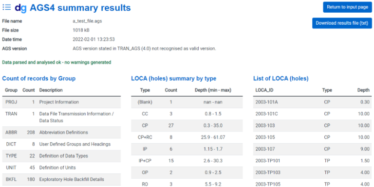 Introducing DG web apps for AGS data - Digital Geotechnical